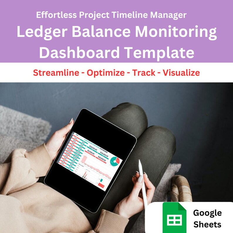 Ledger Balance Monitoring Dashboard Template Editable Google Sheets for ...