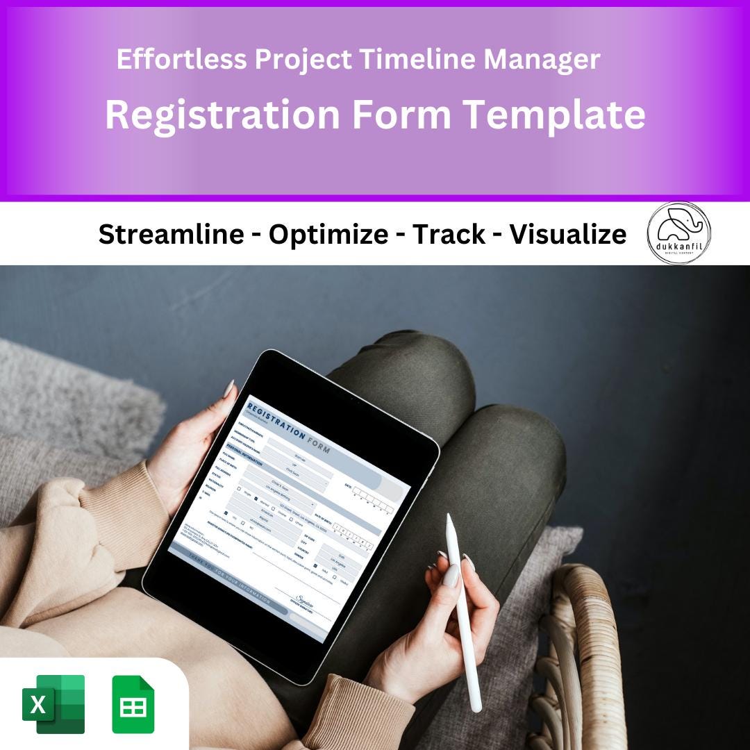 Editable Registration Form Template | Easy to Use Google Sheets Digital ...