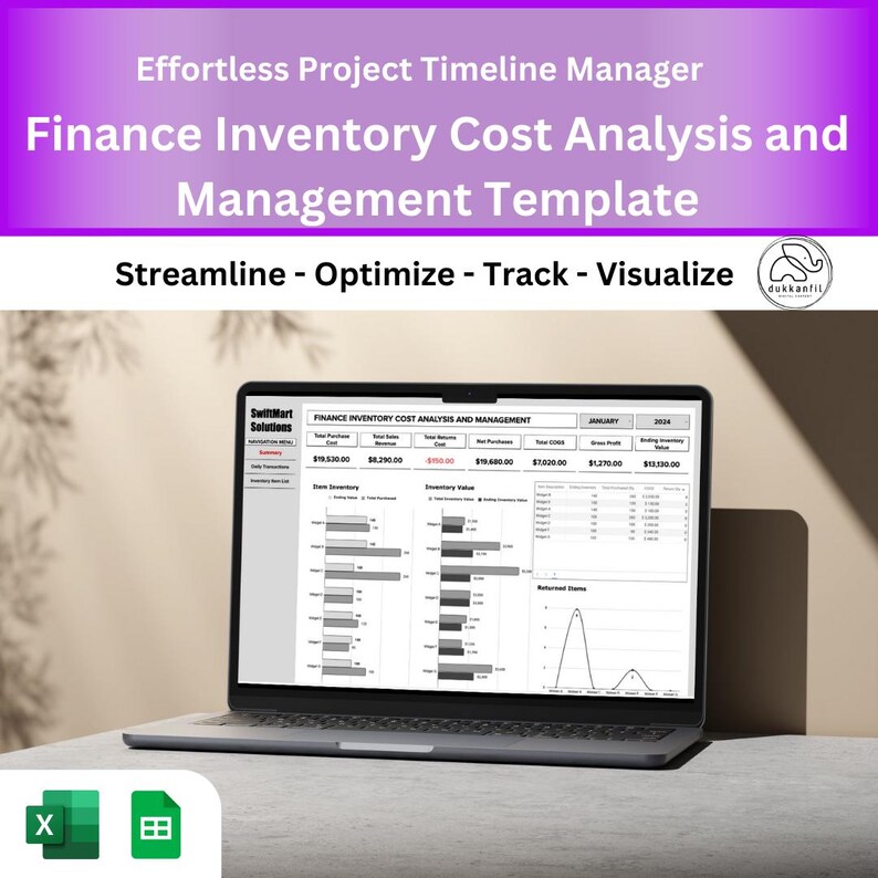 Editable Finance Inventory Cost Analysis Template Easy to Use Google ...
