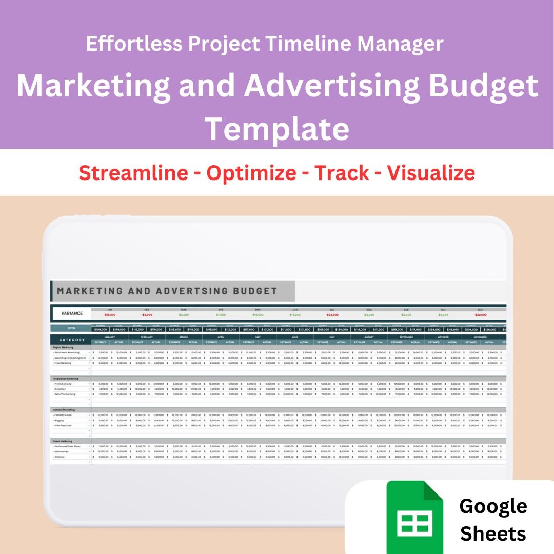 Marketing and Advertising Budget Template Editable & Easy to Use ...