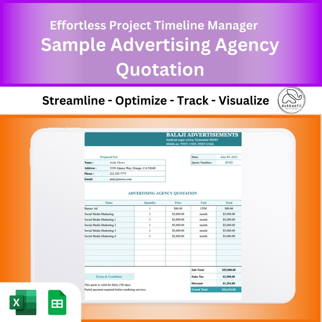 Editable Sample Advertising Agency Quotation Template Easy to Use ...