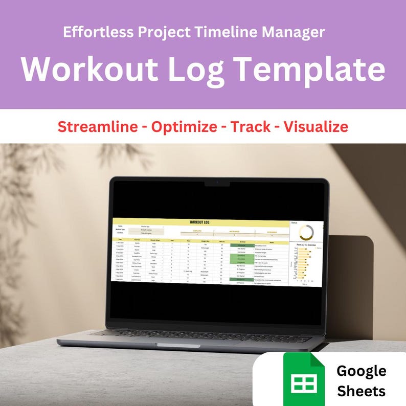 Editable Workout Log Template Easy Digital Download for Fitness ...