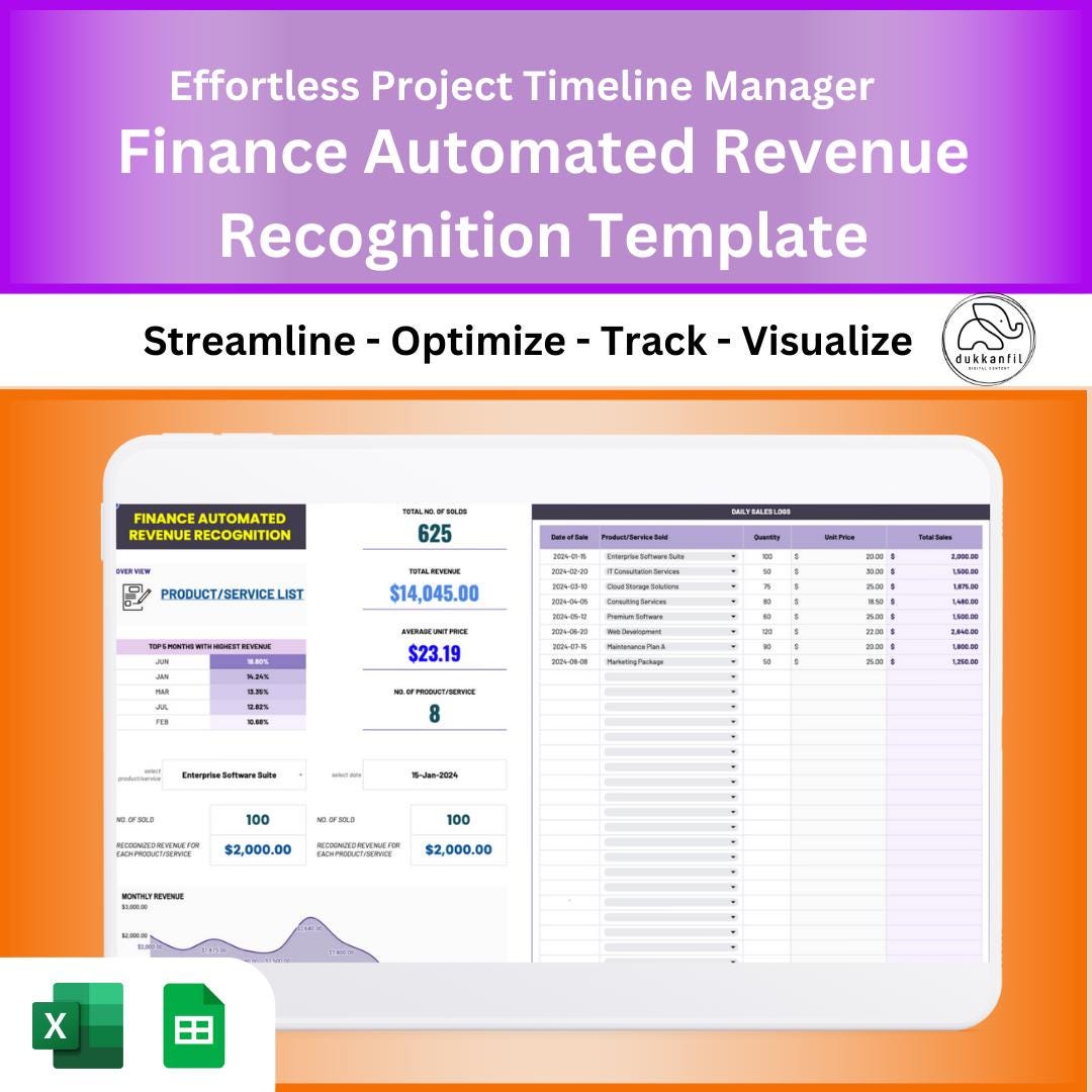 Editable Finance Automated Revenue Recognition Template Easy to Use ...