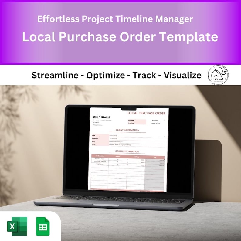 Editable Local Purchase Order Template Easy to Use Google Sheets ...
