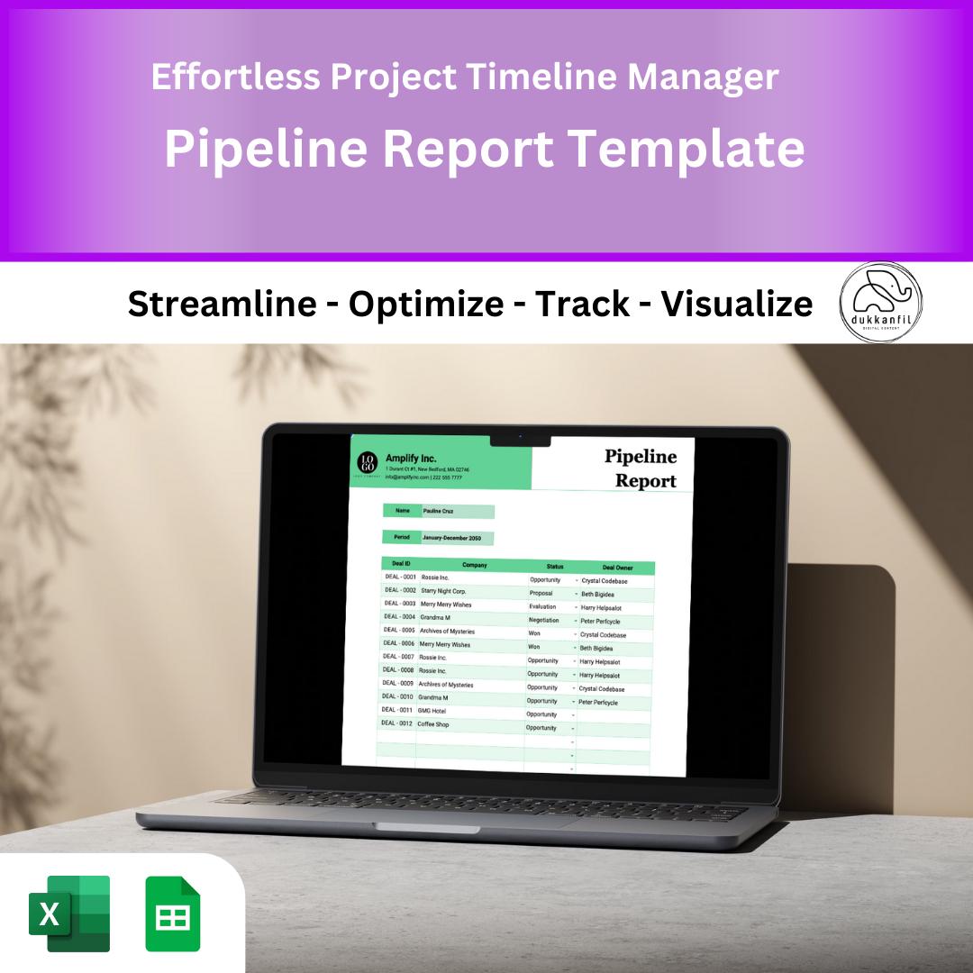 Editable Pipeline Report Template Easy to Use Google Sheets Digital ...