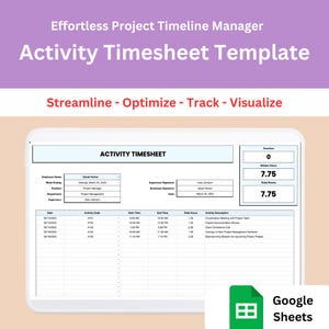 Editable Activity Timesheet Template Track Hours With Easy Google ...