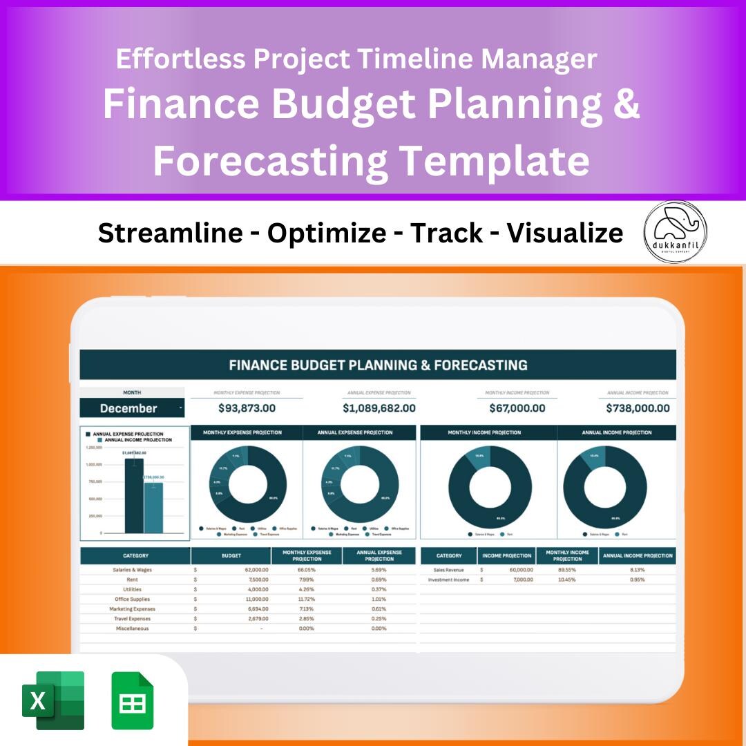 Editable Finance Budget Planning & Forecasting Template Easy to Use ...