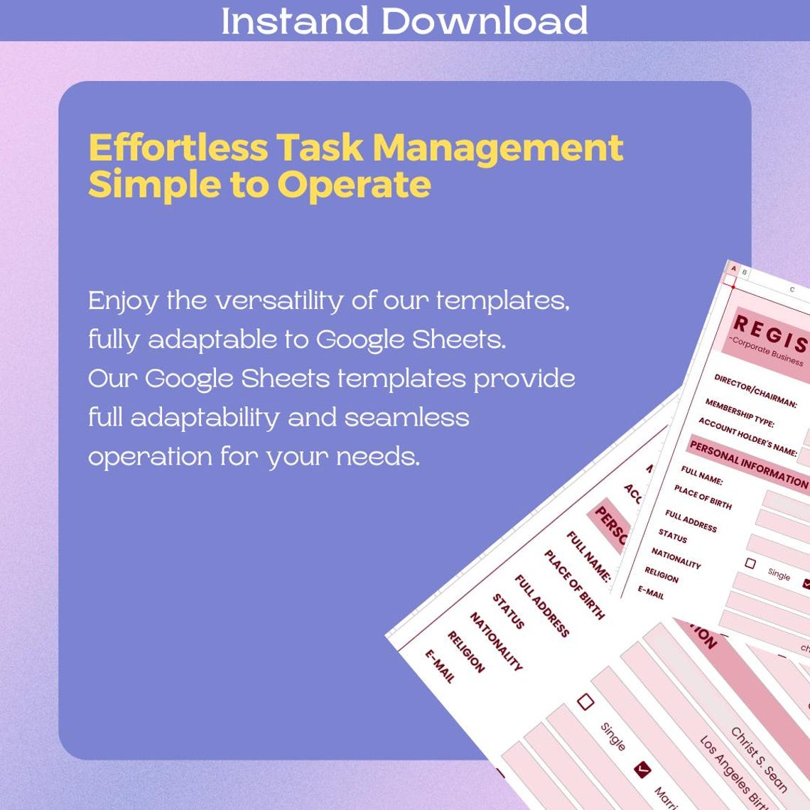 Daycare Organizational Chart Template, Editable Google Sheets, Digital ...