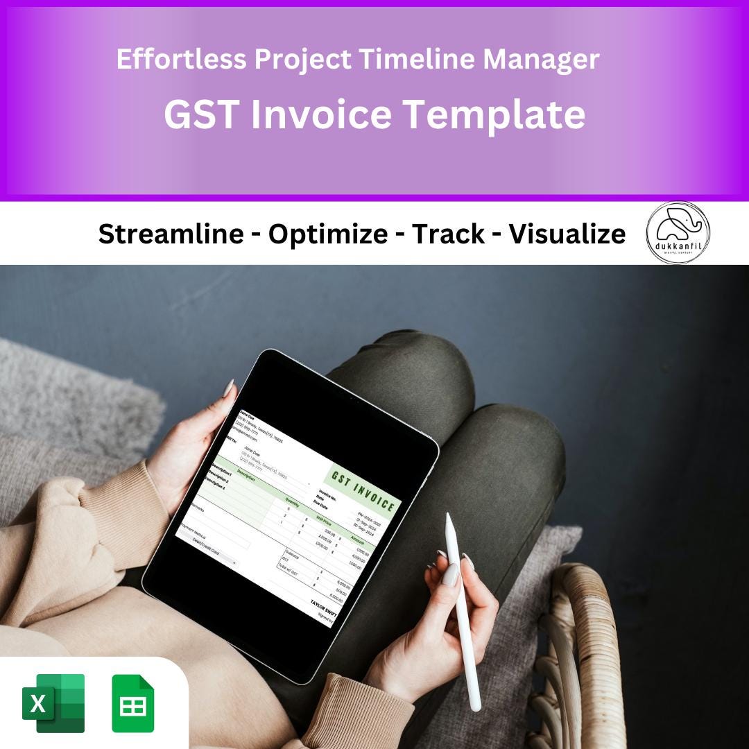 Editable GST Invoice Template Easy to Use Google Sheets Digital ...