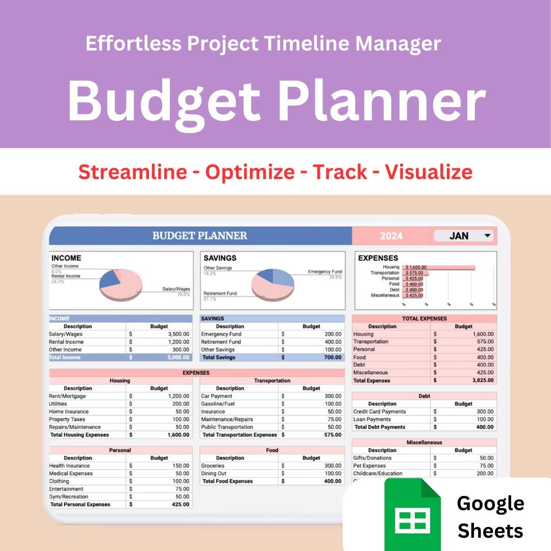 Budget Planner Template Editable & Easy to Use Digital Download - Etsy