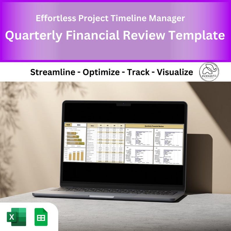 Quarterly Financial Review Template Google Sheets Digital Download for ...