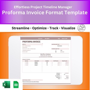 Editable Proforma Invoice Format Template Easy to Use Google Sheets ...