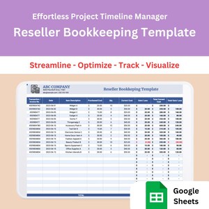 Reseller Bookkeeping Template Easy Editable Download for Resellers - Etsy