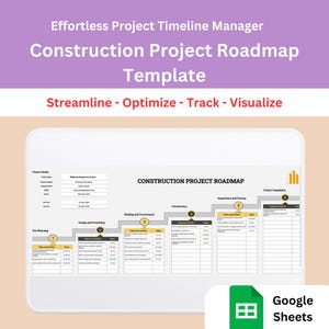 Editable Construction Project Roadmap Template | Easy Digital Download ...