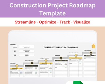Construction Project Roadmap Template, Editable Google Sheets for ...