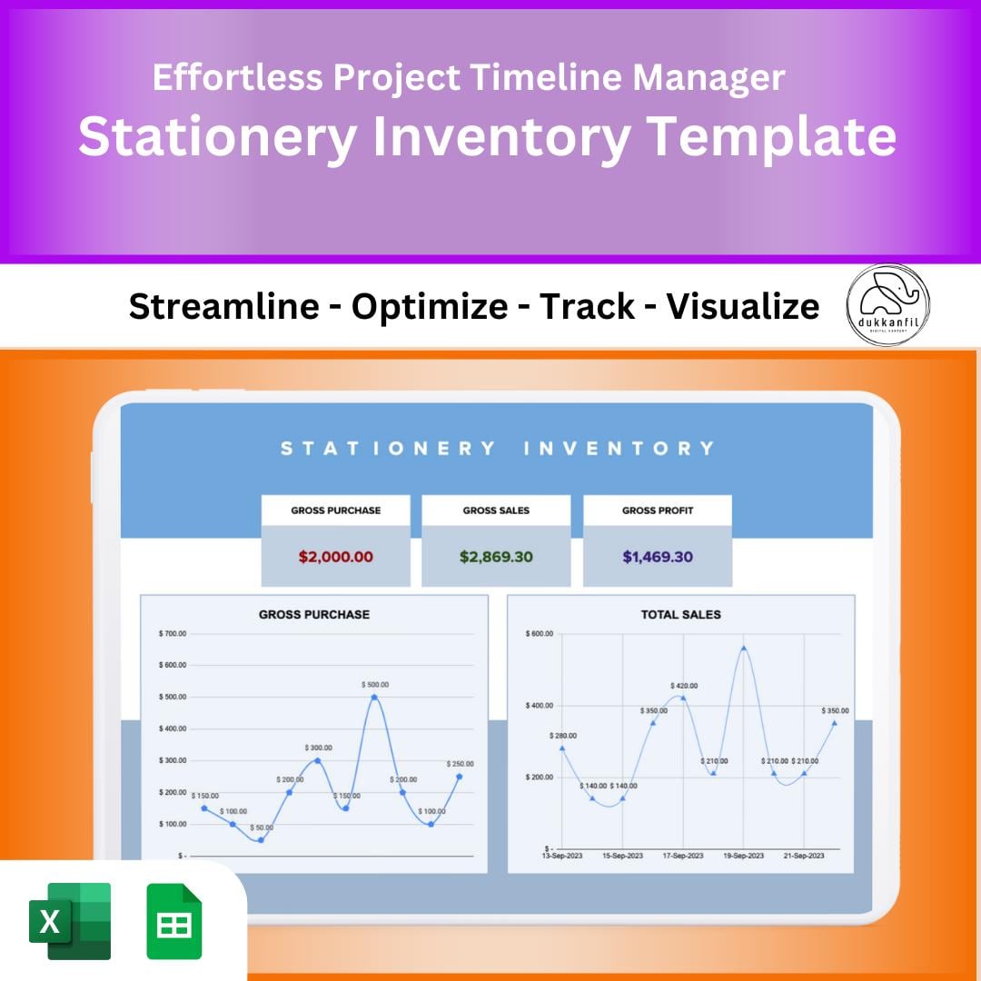 Editable Stationery Inventory Template Easy to Use Google Sheets ...