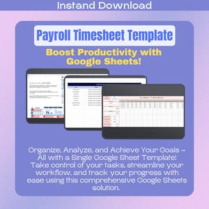 Payroll Timesheet Template, Editable Google Sheets, Digital Download ...