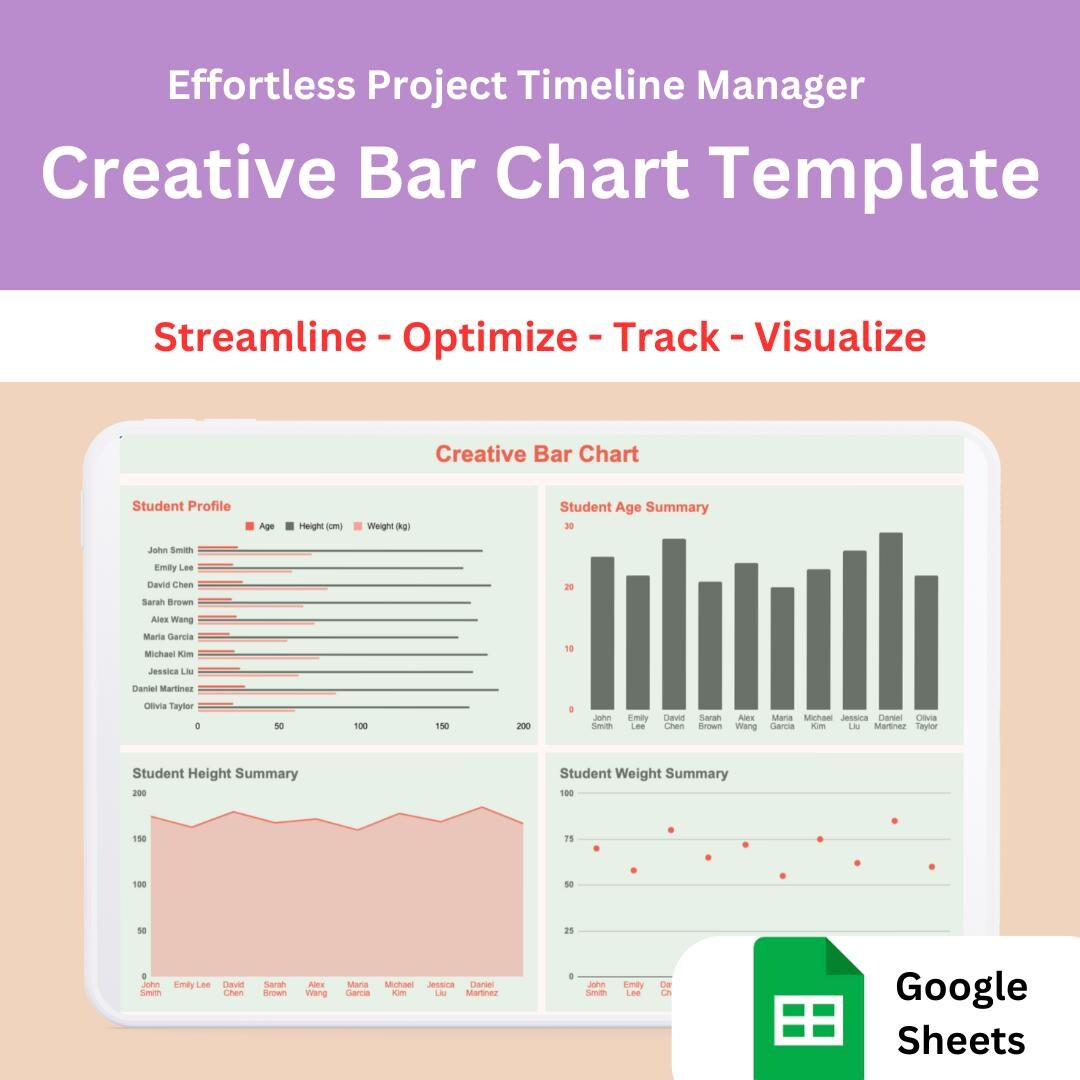 Editable Creative Bar Chart Template Easy Digital Download for Data ...
