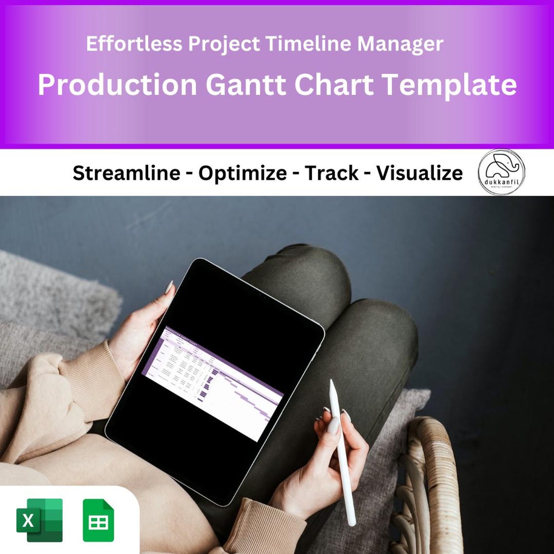 Editable Production Gantt Chart Template Easy to Use Google Sheets ...