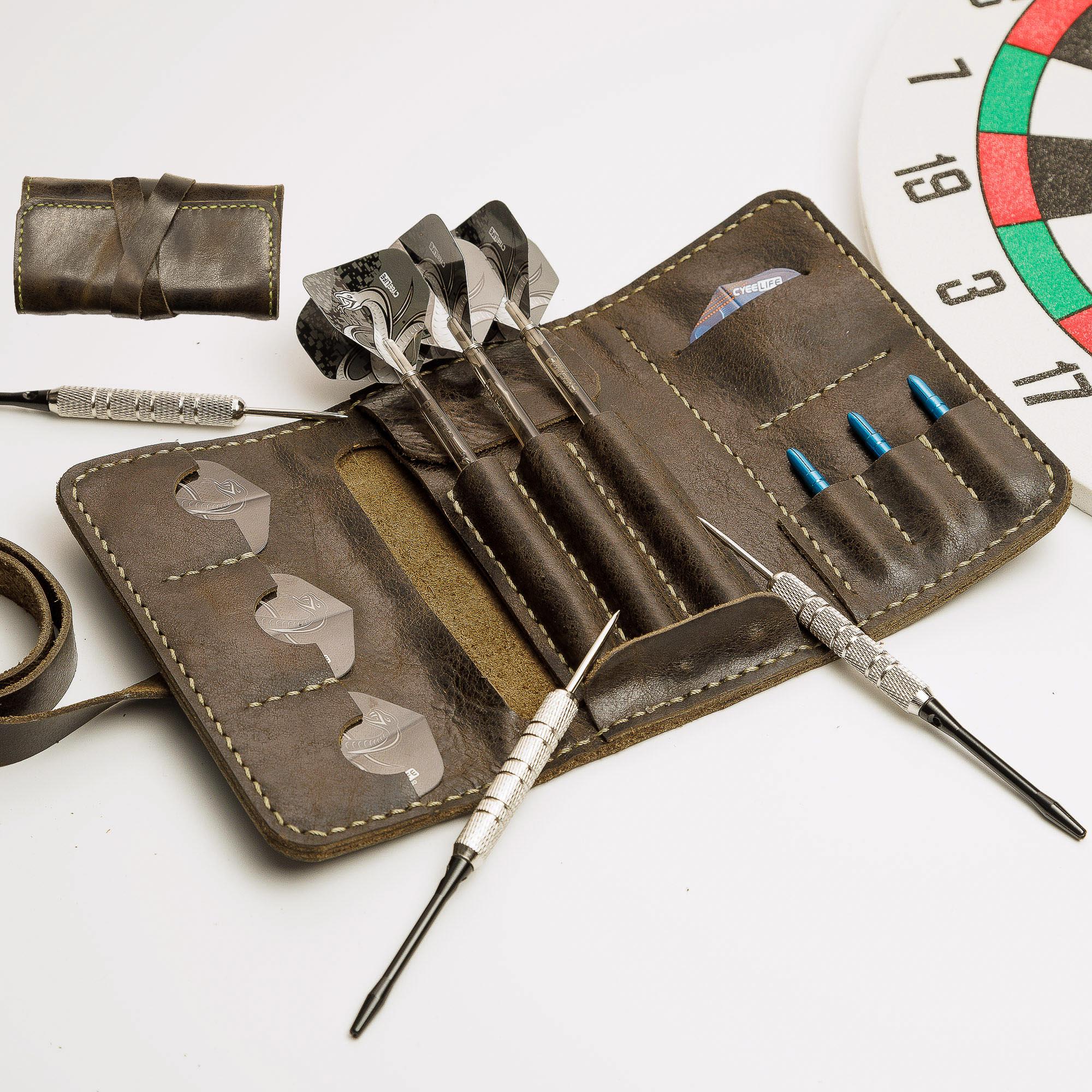 Personalized Darts Case Leather, Darts Accessories, Pocket Darts Case ...