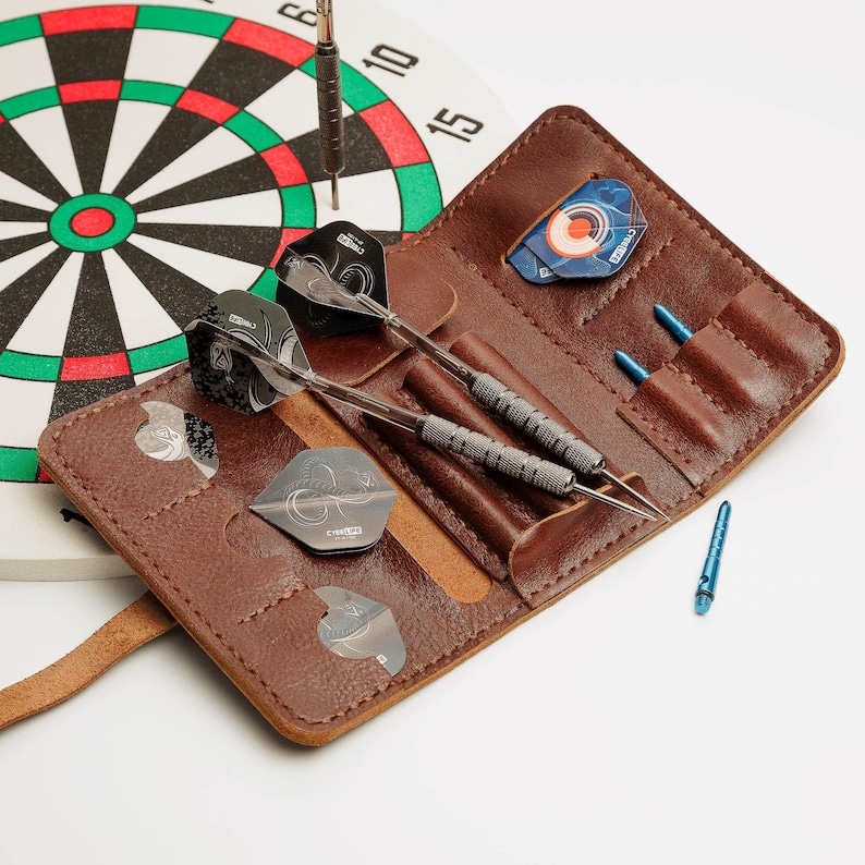 Personalized Darts Case Leather, Darts Accessories, Pocket Darts Case ...