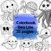 Coloring Book Sea Life 20 Pages PDF A4 Format, Kids Coloring Pages ...