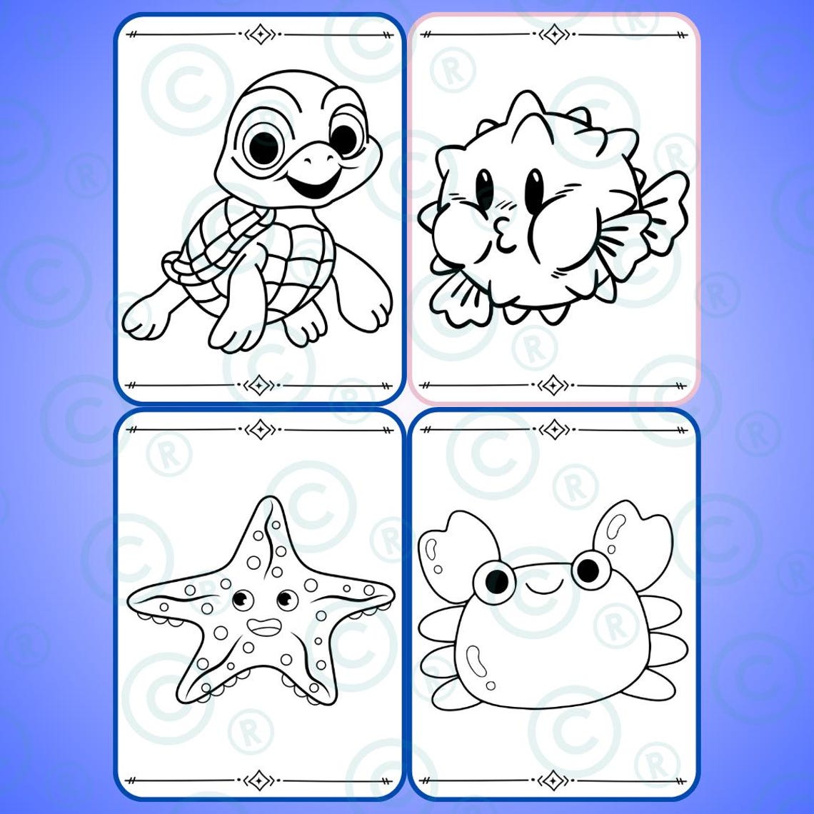 Coloring Book Sea Life 20 Pages PDF A4 Format, Kids Coloring Pages ...
