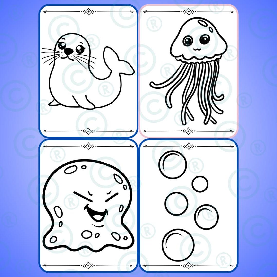 Coloring Book Sea Life 20 Pages PDF A4 Format, Kids Coloring Pages ...
