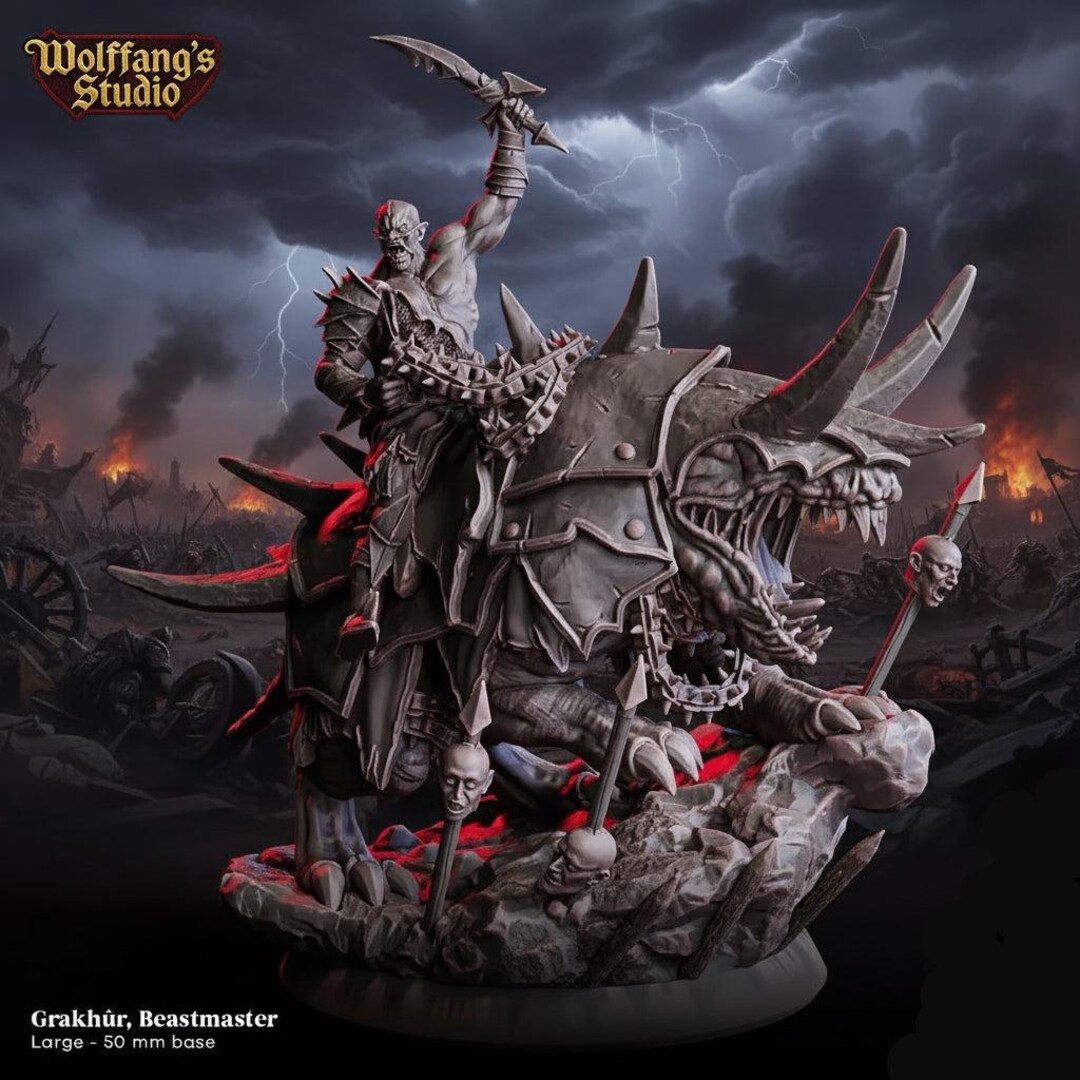 Siege Troll Miniature: Beastmaster, D&D RPG (50mm) - Etsy