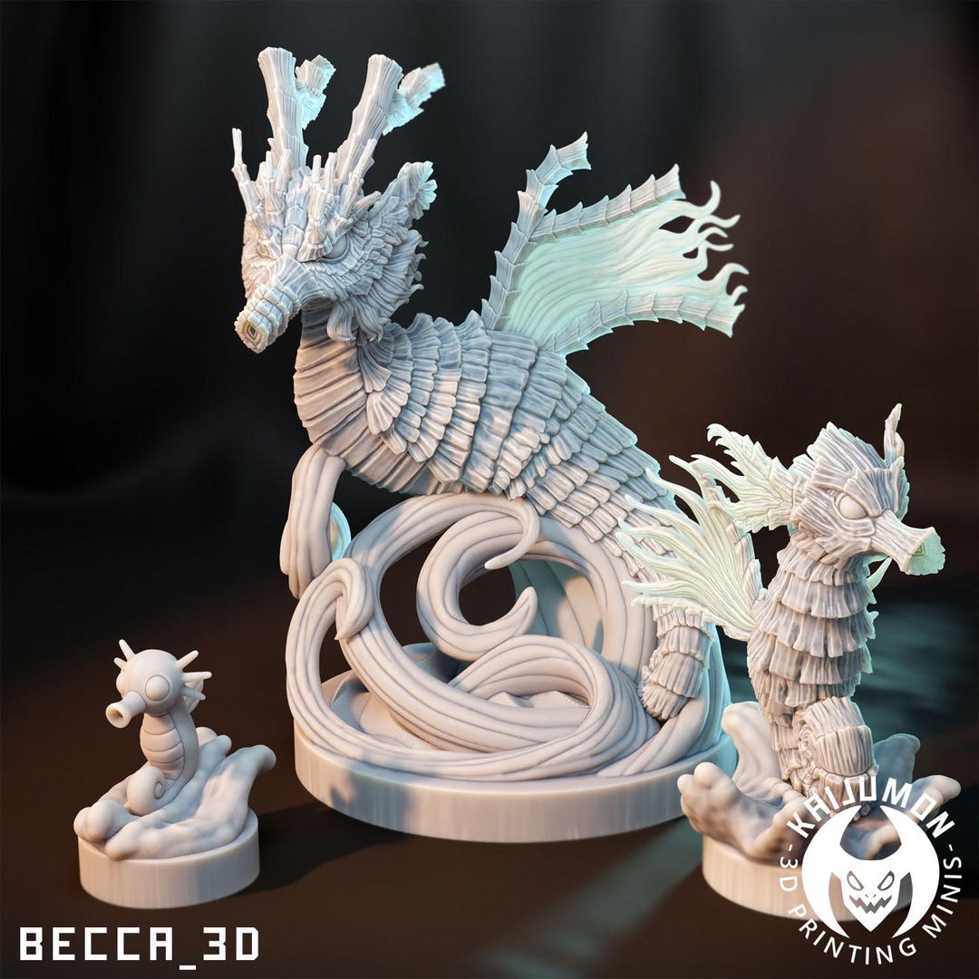 Kaijumon Seahorse Miniature, Resin RPG Monster - Etsy