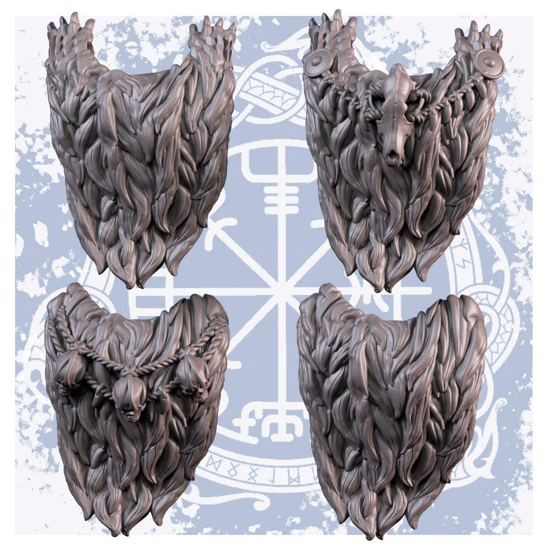 Wolf Cloak: Viking-inspired Fur Pauldrons, 28mm Scale Miniatures (set ...