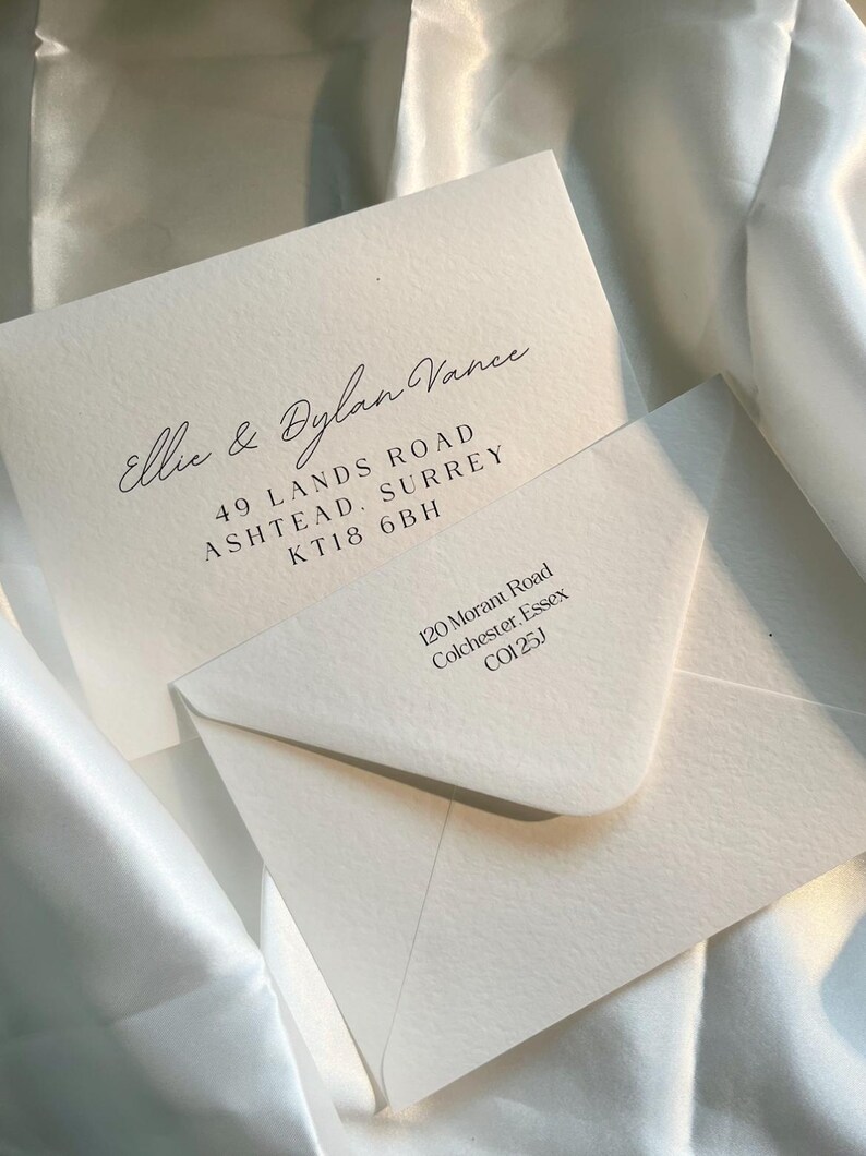 Printed 133x184mm Envelopes (fits 5x7 Inserts) | Address Printing | Hammered Card | Personalised ...