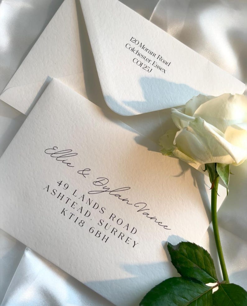 Printed 133x184mm Envelopes (fits 5x7 Inserts) | Address Printing | Hammered Card | Personalised ...