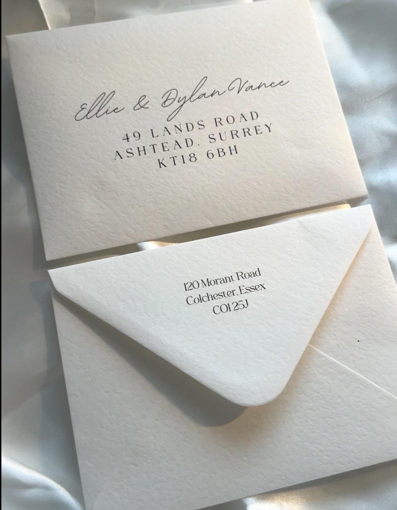 Printed 133x184mm Envelopes (fits 5x7 Inserts) | Address Printing | Hammered Card | Personalised ...