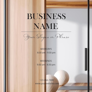 Business Name Logo Sign Personalized Storefront Decal Slogan Custom ...