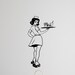 Wall Vinyl Decal Beautiful Retro Girl Waitress Hamburgers Restaurant ...