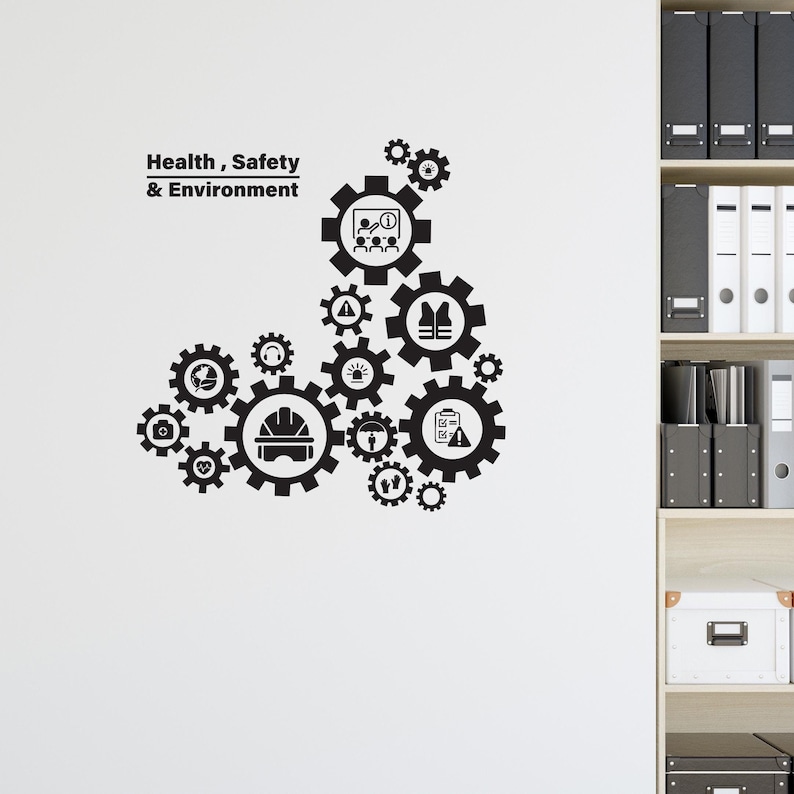 Health Safety Environment Vinyl Wall Decal Work Safety Department ...