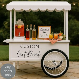 Custom Wedding Bar Cart Vinyl Decal: Personalized Drink Station Decor ...