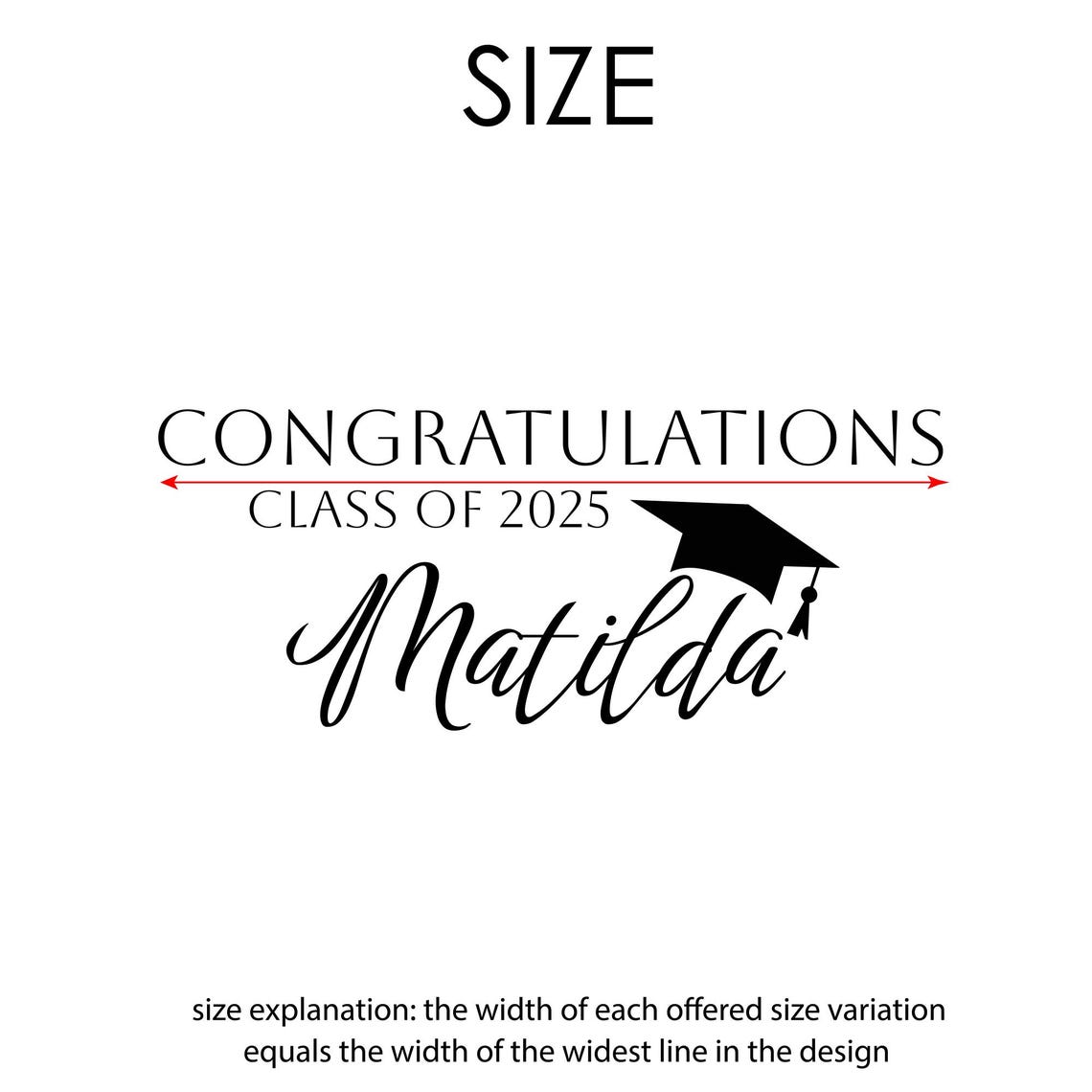 Custom Congratulations Name Vinyl Decal, Personalized Class of 2026 ...