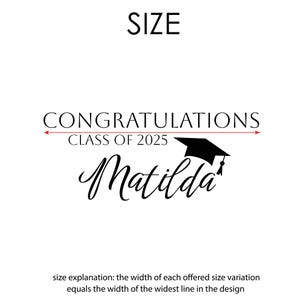 Custom Congratulations Name Vinyl Decal, Personalized Class of 2025 ...