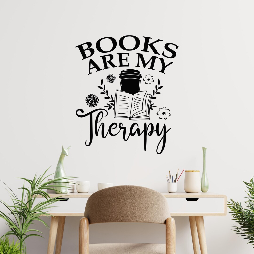 Books Therapy Wall Art Library Decoration Idea Reading Corner Decor ...