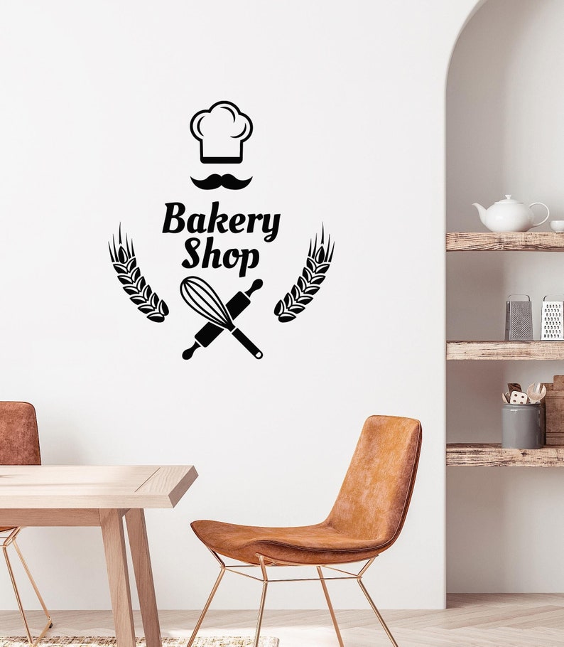 Bakery Chef Wall Decal, Charming Vinyl Sticker for Bakery Shop, Cafe ...