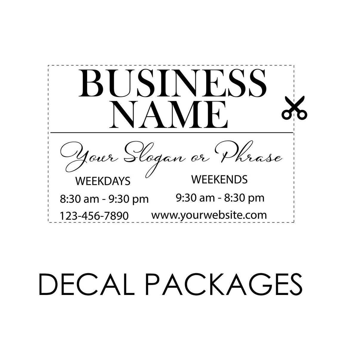 Business Name Logo Sign Personalized Storefront Decal Slogan Custom ...