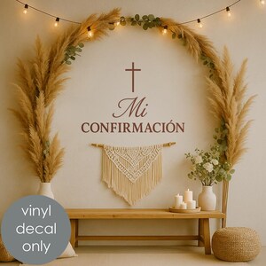 Confirmation Backdrop Decor Mi Confirmación Gold Vinyl Decal Spanish ...