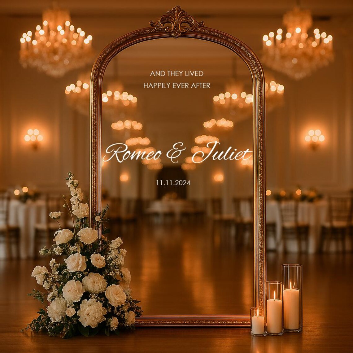 Happily Ever After Mirror Decal – Personalized Wedding Vinyl Lettering ...
