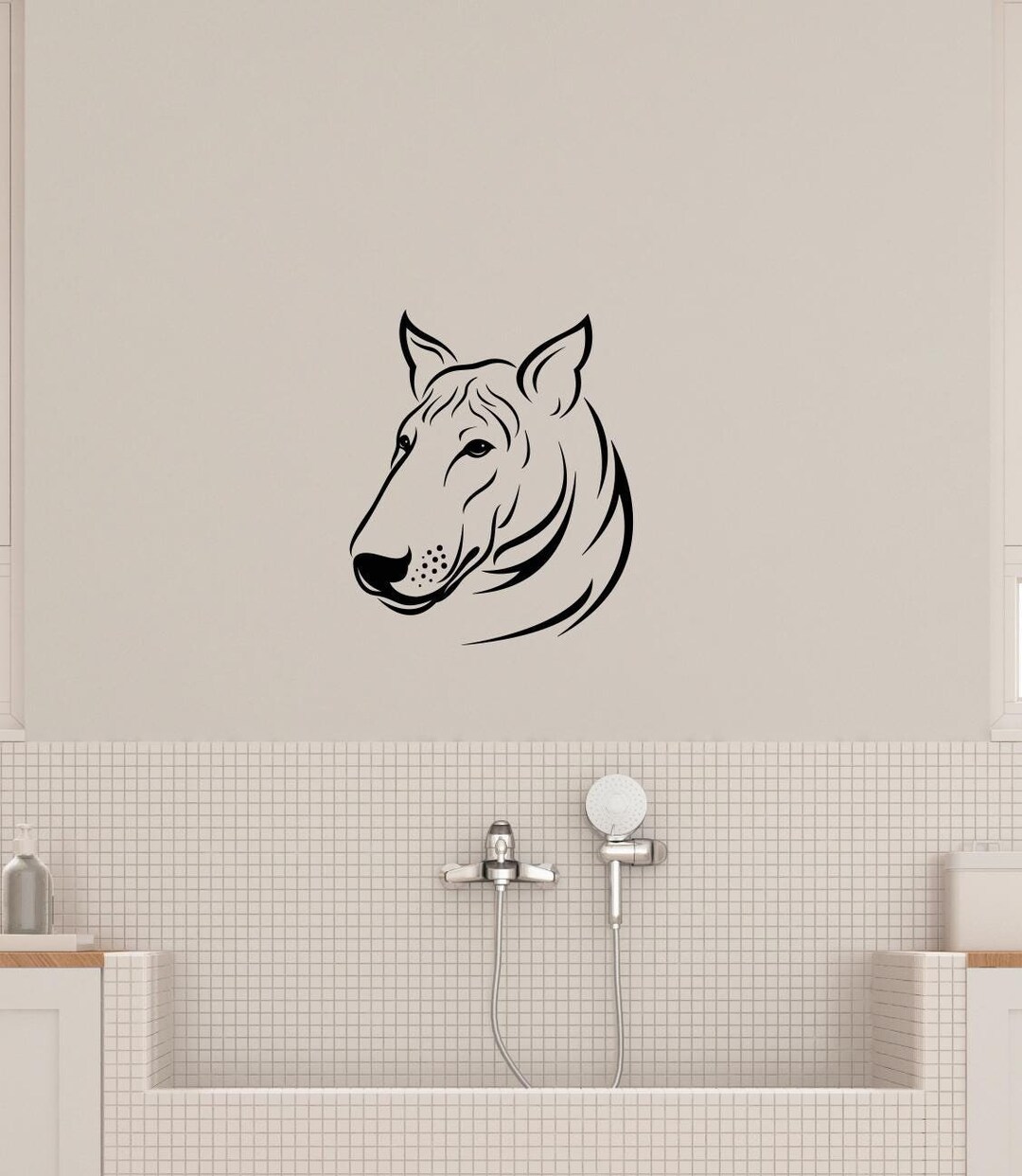 Wall Vinyl Decal Bull Terrier Design Pet Lovers Kennel Decor Grooming ...