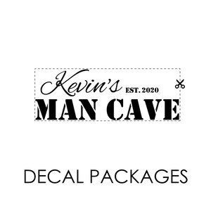 Personalized Man Cave Sign Gold Name Decal Custom Gift for Him for ...