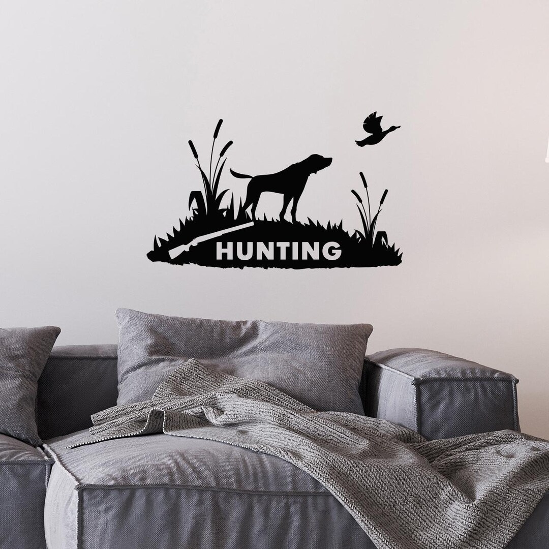Vinyl Wall Decal Duck Hunting Dog – Perfect for Hunters, Rustic Cabin ...