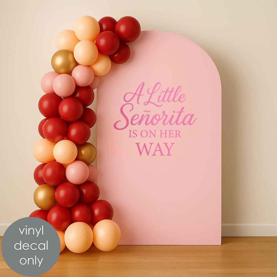 Fiesta Baby Shower Vinyl Decal A Little Senorita is on Her Way Pink ...