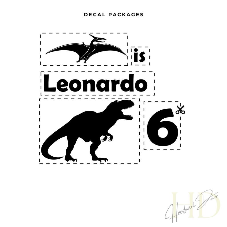 Dinosaur Birthday Backdrop Decal – Custom Name & Age | T-rex ...